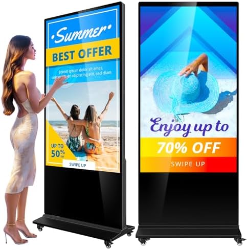 Amazon.com: 65 inch Digital Signage Kiosk Touchscreen 4K IPS LCD Screen ...