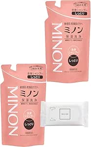 Amazon | ミノン MINON 全身シャンプー しっとりタイプ 詰替用 380ml × 2 コ + DailyGlowオリジナルティッシュつき | Generic | ボディソープ 通販