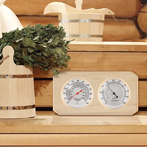 Snapklik.com : 2 In 1 Sauna Wooden Sauna Hygrothermograph Indoor Fahrenheit Thermometer And ...