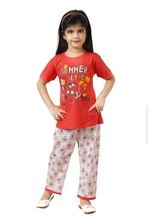 Buy VASTRAFAB Kids Girl RED Top Capri Set (2 Years - 3 Years) at Amazon.in