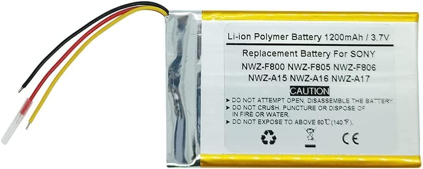 Buy 3.7V 1200mAH Replacement Battery For Sony Walkman NWZ-F800 NWZ-F805 ...