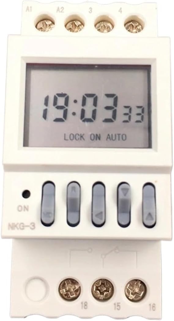 Amazon.co.jp: NKG3 NKG-3 LCD マイコン プログラマブル デジタル アストロ タイム スイッチ リレー タイマー 緯度 経度 レール 街灯コントローラー (Size ...
