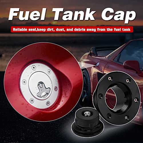 Snapklik.com : PQY Billet Aluminum Aircraft Style Fuel Cell Gas Cap