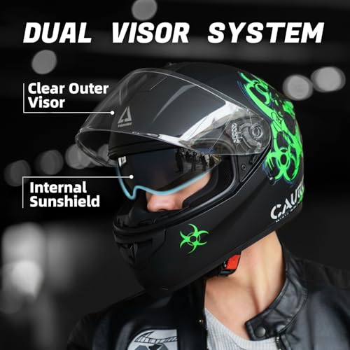 Snapklik.com : TRIANGLE Full Face Motorcycle Helmet Dual Visor Helmets ...