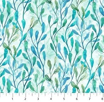 Amazon.com: Northcott Turtle Bay Quilt Fabric Kelp Style DP24718-11 ...