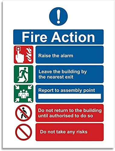 1/2/5/10 Pack Fire Action Notice Sticker 20x15cm – Fire Safety Sign for ...