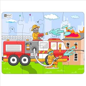 Buy ABYZ Wooden Jigsaw Puzzle – FIRE Brigade at Work Playset for Fun ...
