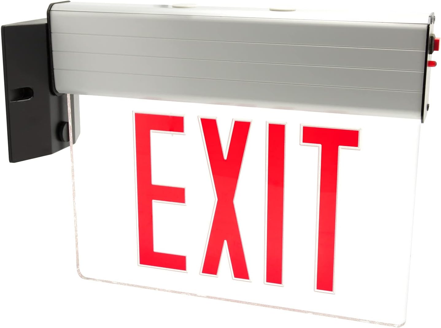 LED Edge Lit Exit Sign Aluminum Housing AC 120-347V Emergency Exit ...