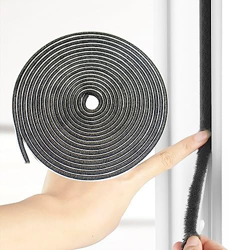 33 Ft Brush Weather Stripping Door Window Seal Strip, Self Adhesive ...
