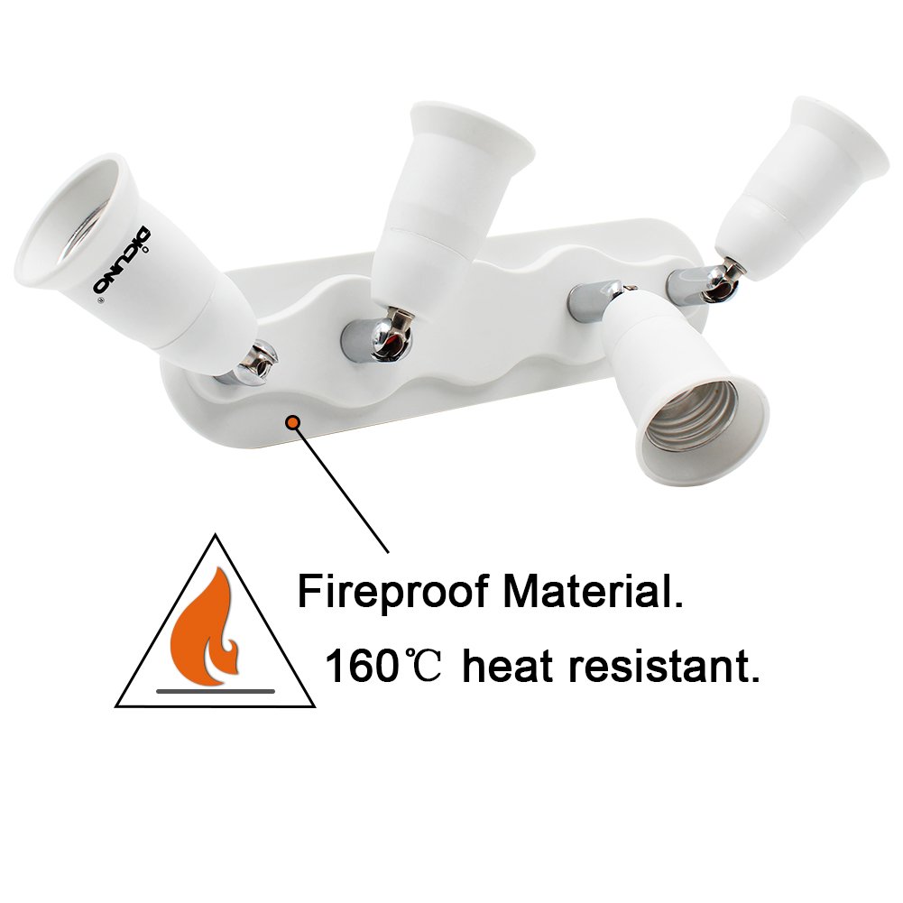 Snapklik.com : Light Socket Splitter 4 Way Adapter, 4 In 1 E26 Socket ...
