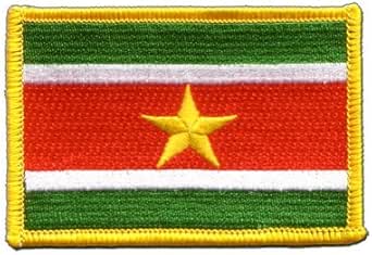 Suriname Flag embroidered Iron-On Patch : Amazon.co.uk: Home & Kitchen
