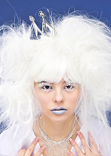 Amazon.com: White Witch Style Snow Queen Wig with Crown : Clothing ...