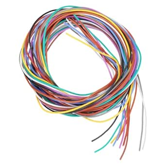 Amazon.co.jp: uxcell 28ゲージPVCフックアップワイヤー1.5m/5ft 28AWG柔軟な電線スプールUl1007めっき銅ストランド10色 0.12cm直径モデル航空機 ...