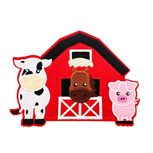 Amazon.com: Cute-Patch 6.85" Large Farm Animals Cow Pig Horse Embroided ...