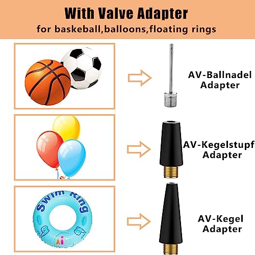 Ball Pump for Sports Balls, Dual Action Inflate Air Pump with 5 Needles ...
