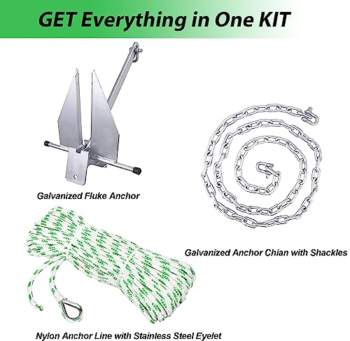 Snapklik.com : MARINE SYSTEM Portable Galvanized Fluke Style Anchor Kit ...