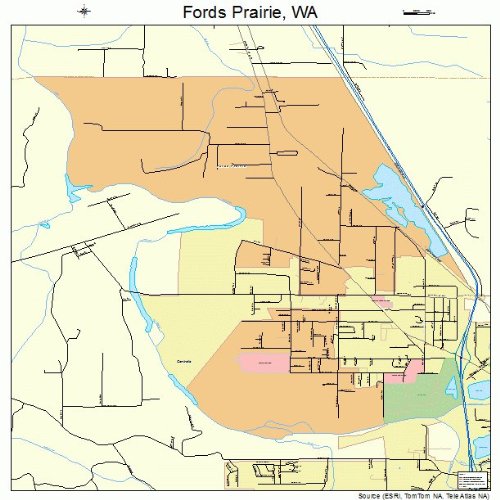 Amazon.com: Large Street & Road Map of Fords Prairie, Washington WA ...