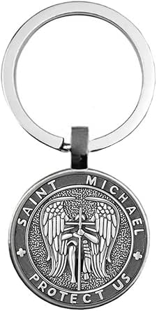 Amazon.com: NEPOMI Saint Michael Stainless Steel Keychain For Women Men ...