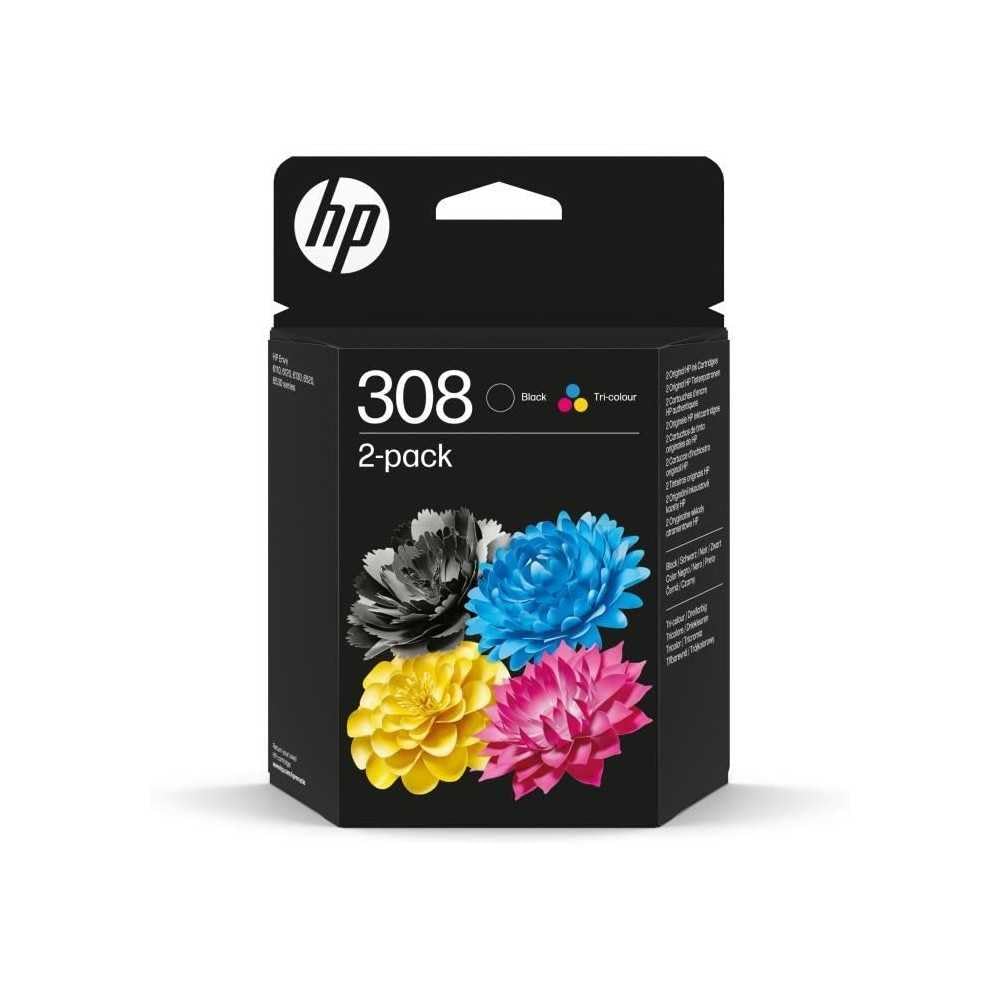 HP 308 Pack of 2 Original Ink Cartridges Black/Three Colours: Amazon.co ...