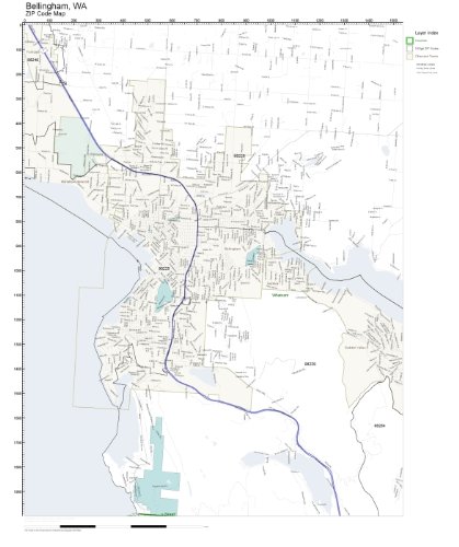 ZIP Code Wall Map of Bellingham, WA ZIP Code Map Not Laminated: Amazon ...