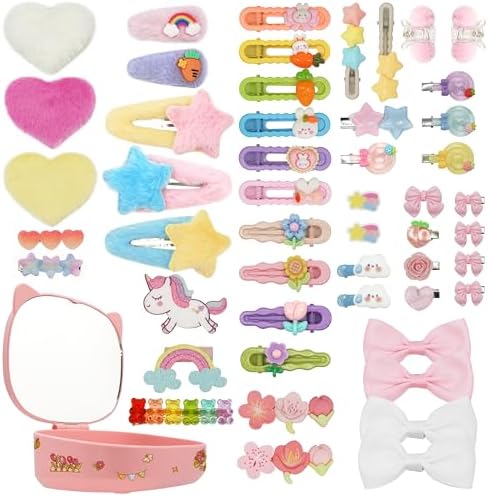 Amazon.com: Girls Hair Accessories Set | 50 Unique Cute Hair Clips for ...
