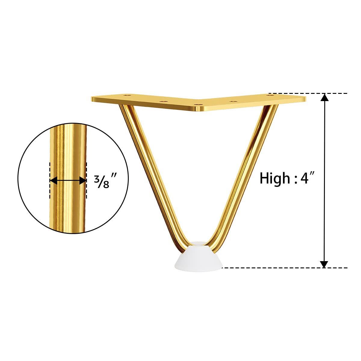 Snapklik.com : SMARTSTANDARD 4 Inch Hairpin Furniture Legs, 3/8 Rods ...