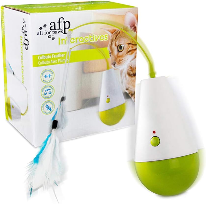 Pet Supplies : ALL FOR PAWS Interactive Cat Feather Toys Tumbler Kitty ...