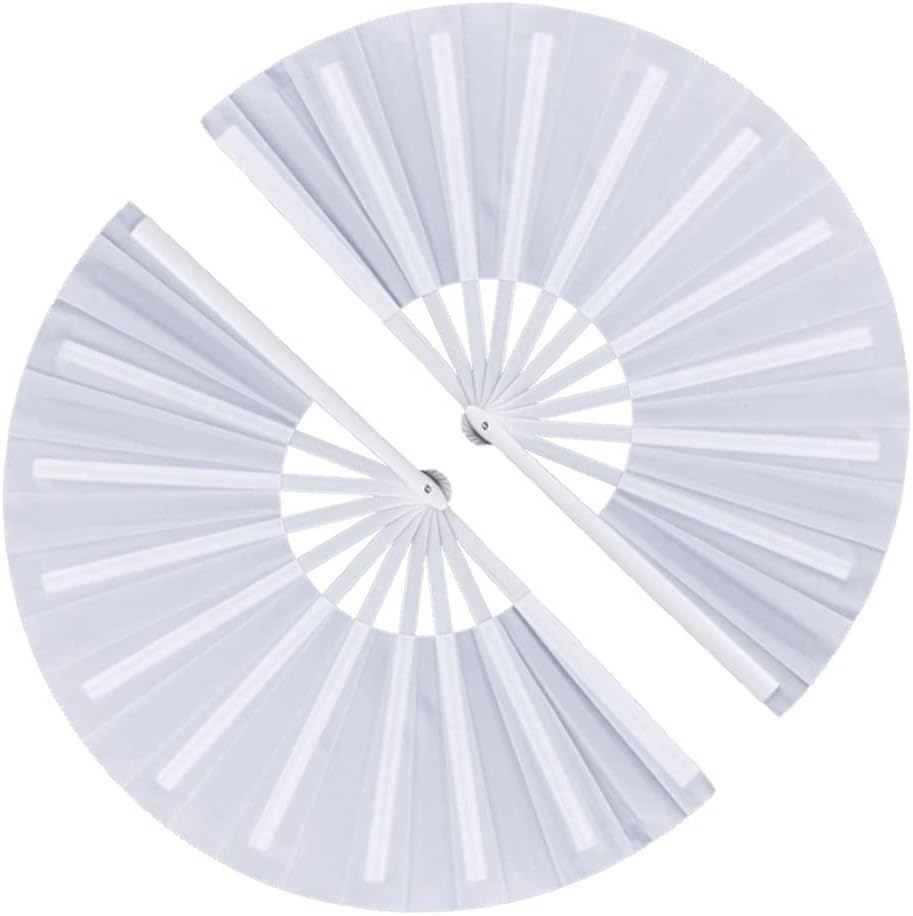 Amazon.com: 2 Pack Large Folding Hand Fan, Nylon-Cloth Vintage Retro ...