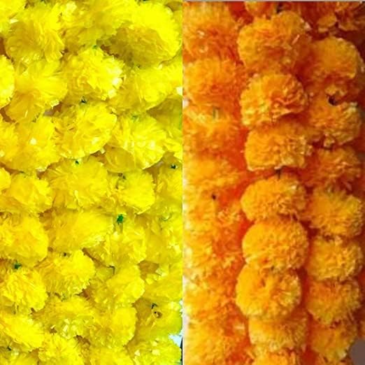 Buy Brikshi Artificial Marigold Flowers for Decoration Long Marigold ...