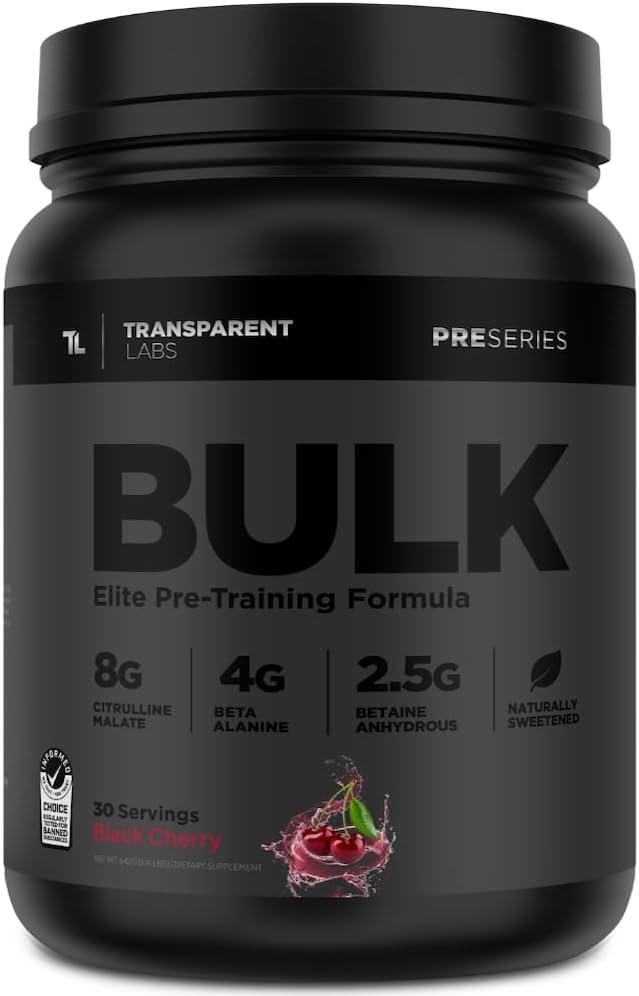 Amazon.com: Transparent Labs Bulk Black Pre Workout - Clinically Dosed ...