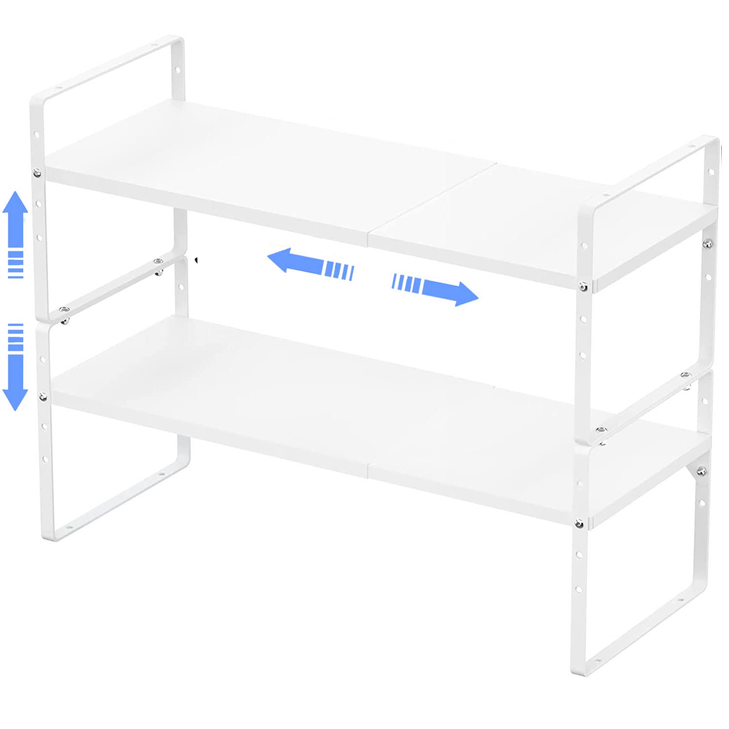 Snapklik.com : Expandable Cabinet Shelf Organizers 2 Pack, Stackable ...