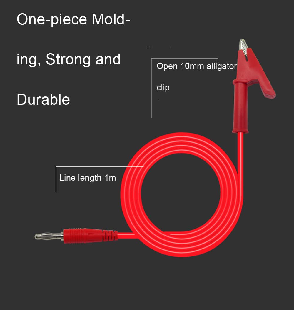 Multimeter Test Leads, 2PCS Alligator Clips Test Leads, Crocodile Clips ...