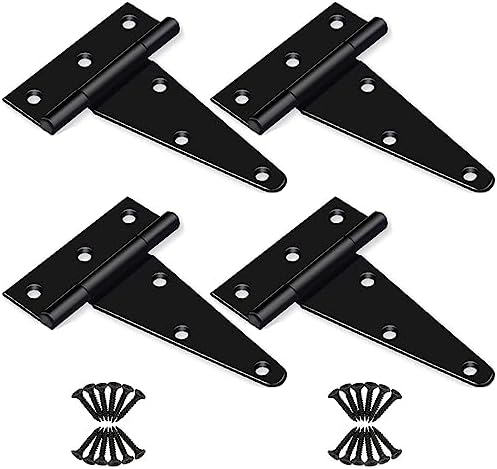4 inch T Strap Hinges, Heavy Duty T-Strap Shed Door Hinges Gate Hinges ...