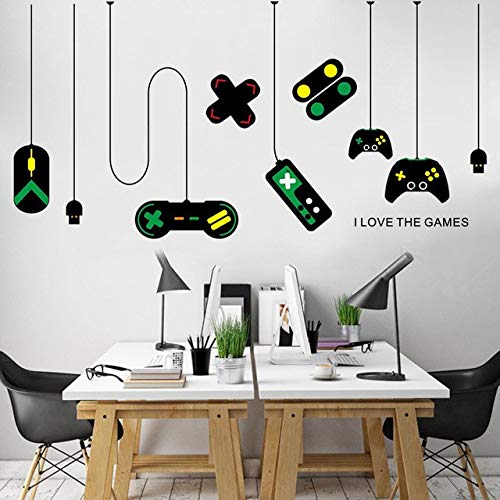 World Beauty's Creative Gamepad Wall Stickers for Gaming Room Bedroom ...