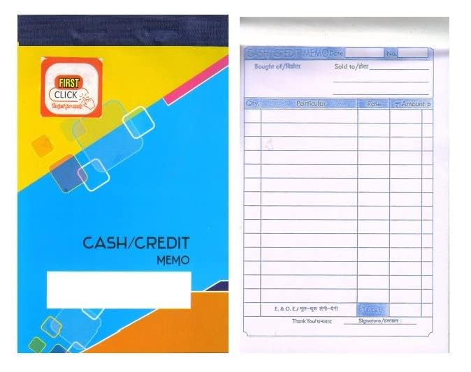 FIRST CLICK Cash Memo | Credit Memos | Invoice & Bill Book | 100 Sheets ...