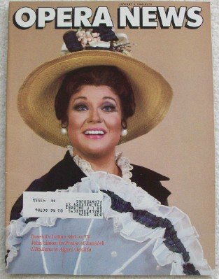 Opera News Magazine. January 4, 1986. Single Issue Magazine. Volume 50 ...
