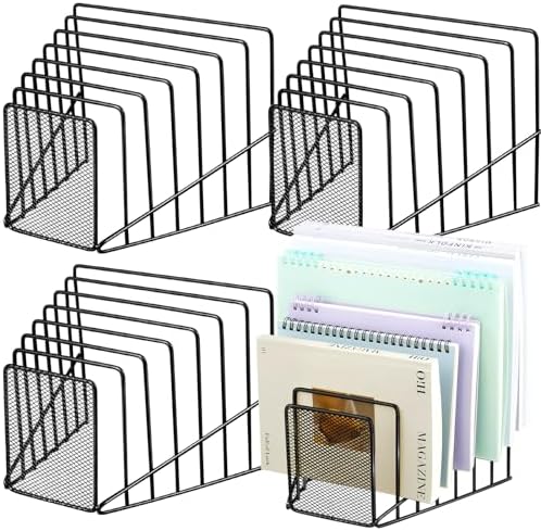 Amazon.com : Chivertion 4 Pcs Black Incline File Organizer for Desk ...