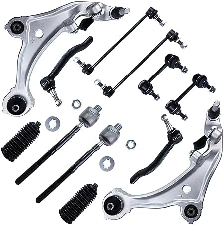 Amazon.com: 12pcs Front Lower Control Arms Ball Joints Sway Bar Tie ...