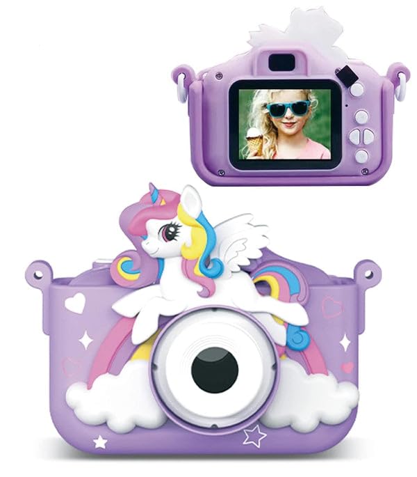 BLiSS HUES Camera Toys with Unicorn Silicone Cover, Digital Mini Camera ...