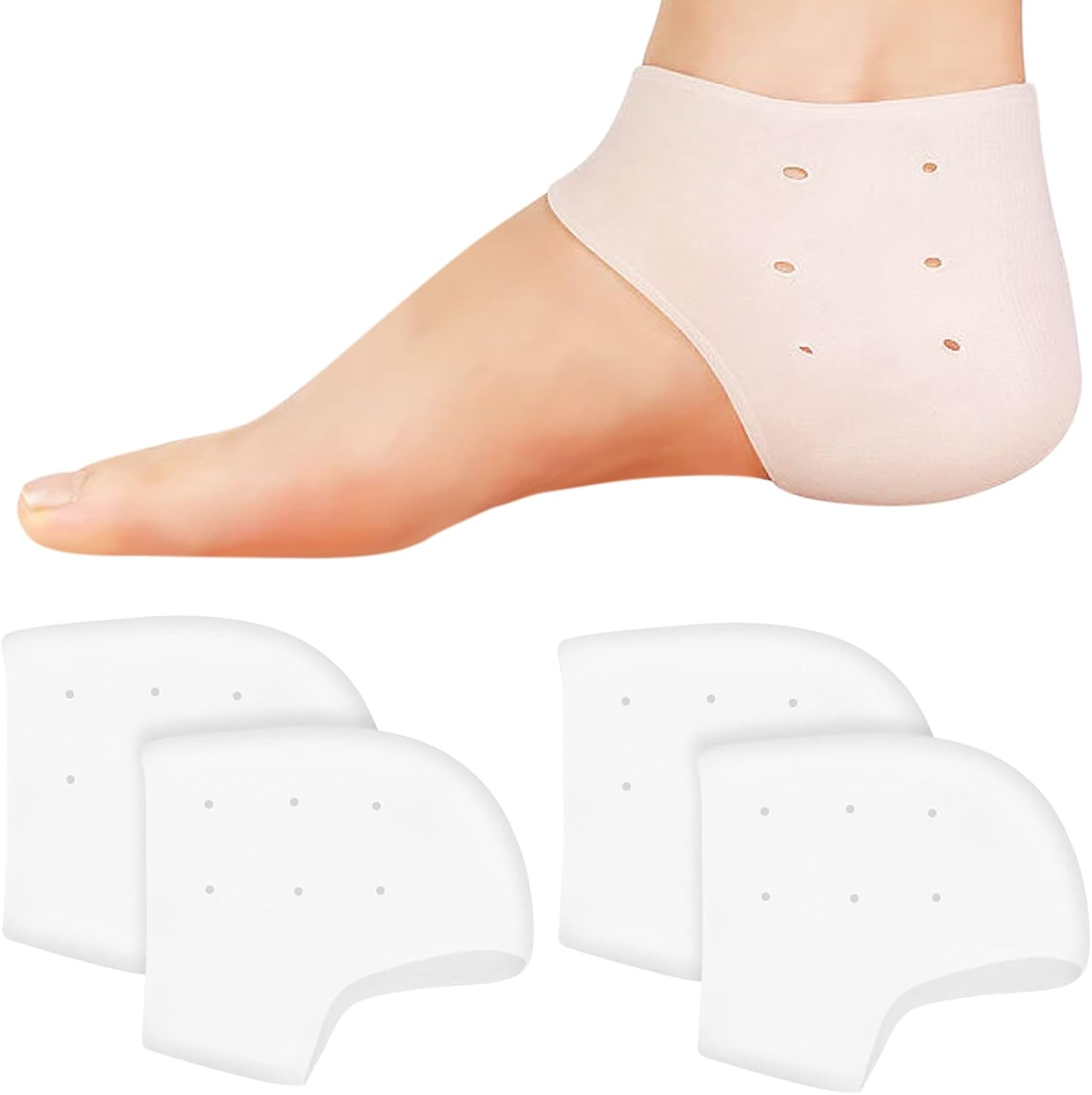 2 Pairs Silicone Heel Protectors, Soft Gel Heel Protectors for Blister ...