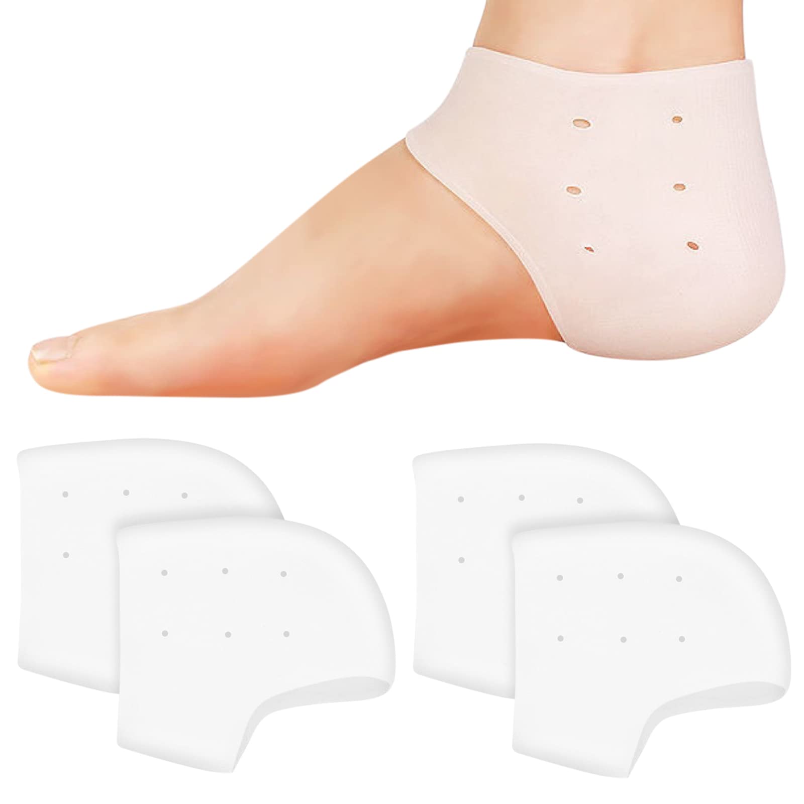 2 Pairs Silicone Heel Protectors, Soft Gel Heel Protectors for Blister ...
