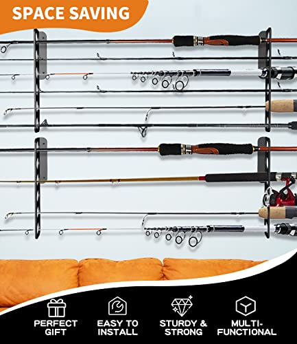 Fishing Pole Rack Ahomiwow Fishing Rod Holder Rack - Ceiling & Wall ...