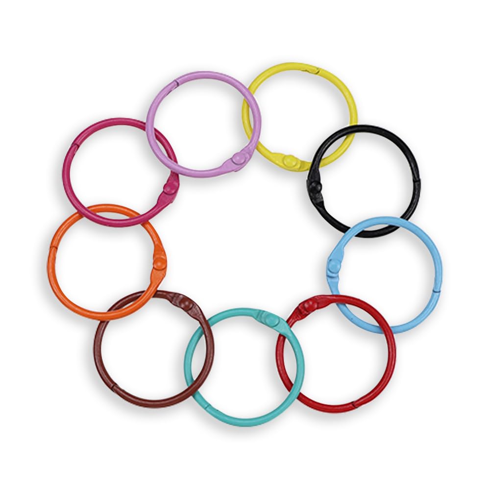 Amazon.com: 100 PCS Multi-Color Binder Rings, Notebook Loose Leaf Rings ...