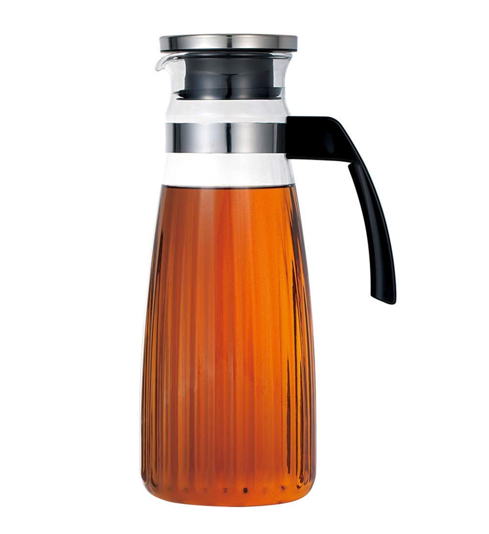 Buy 1.3L Water Jug,Glass Jug With Lid,Glass Water Jar And Stainless ...