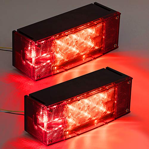 CZC AUTO 2PCS 12V LED Submersible Low Profile Rectangular Trailer ...