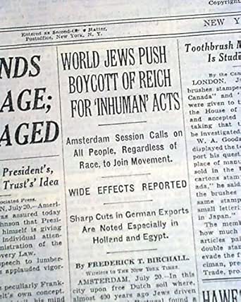 Amazon.com: Jews boycott on German goods.tensions brewing early Nazi ...
