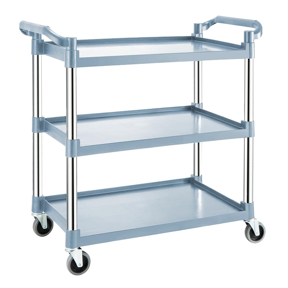 3 Tier Utility Service Cart Restaurant Rolling Cart Kitchen Push Cart ...