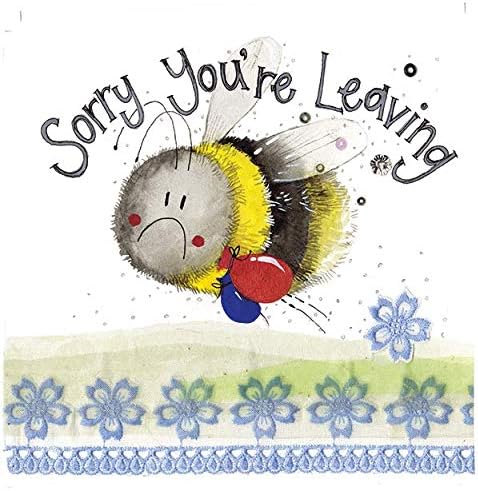 ALEX CLARK Sorry You're Leaving bee Card - Flowers - Floral - Goodbye ...