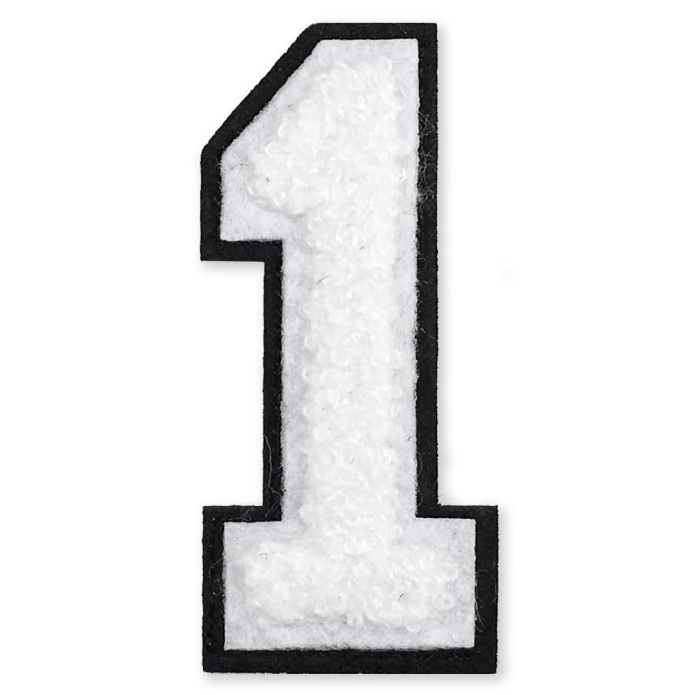 Amazon.com: Number 1 - Chenille Embroidery Varsity Iron-On Patch by pc ...