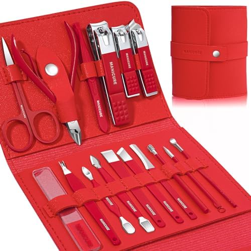 Amazon.com : Manicure Tool Set with 16 Pieces, Blackhead Extractor, Ear ...